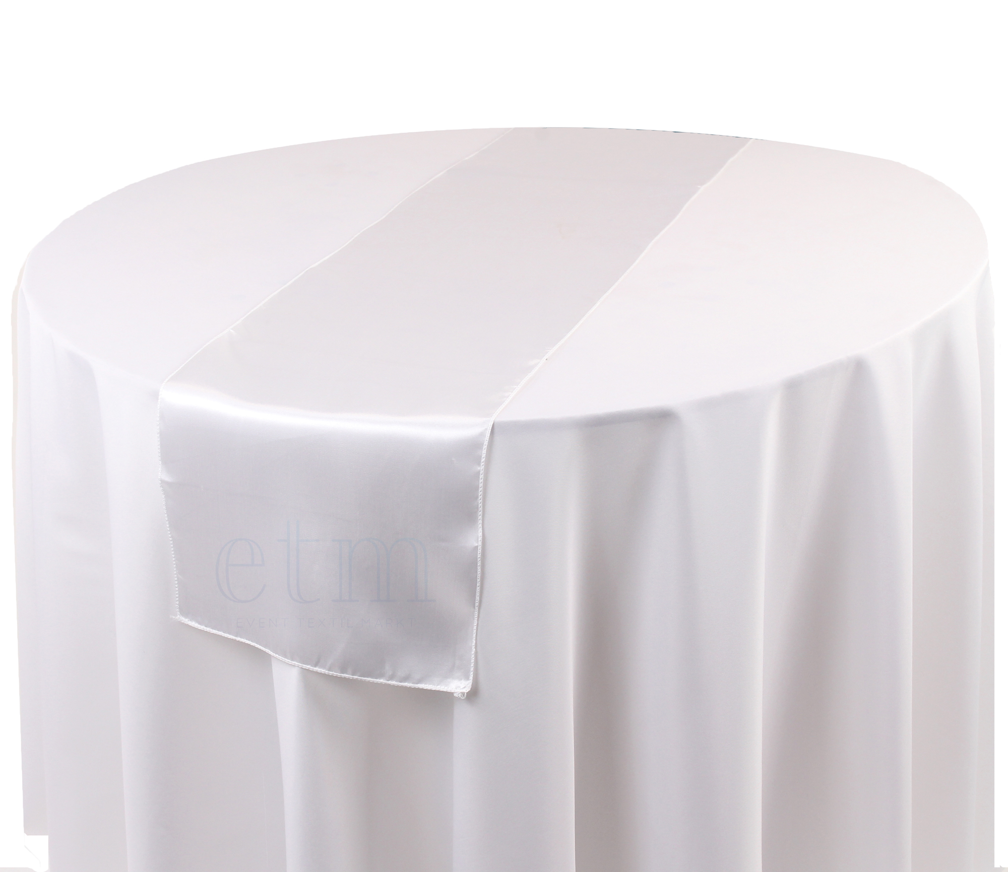 Satin Tischläufer weiss | Event Textil Markt